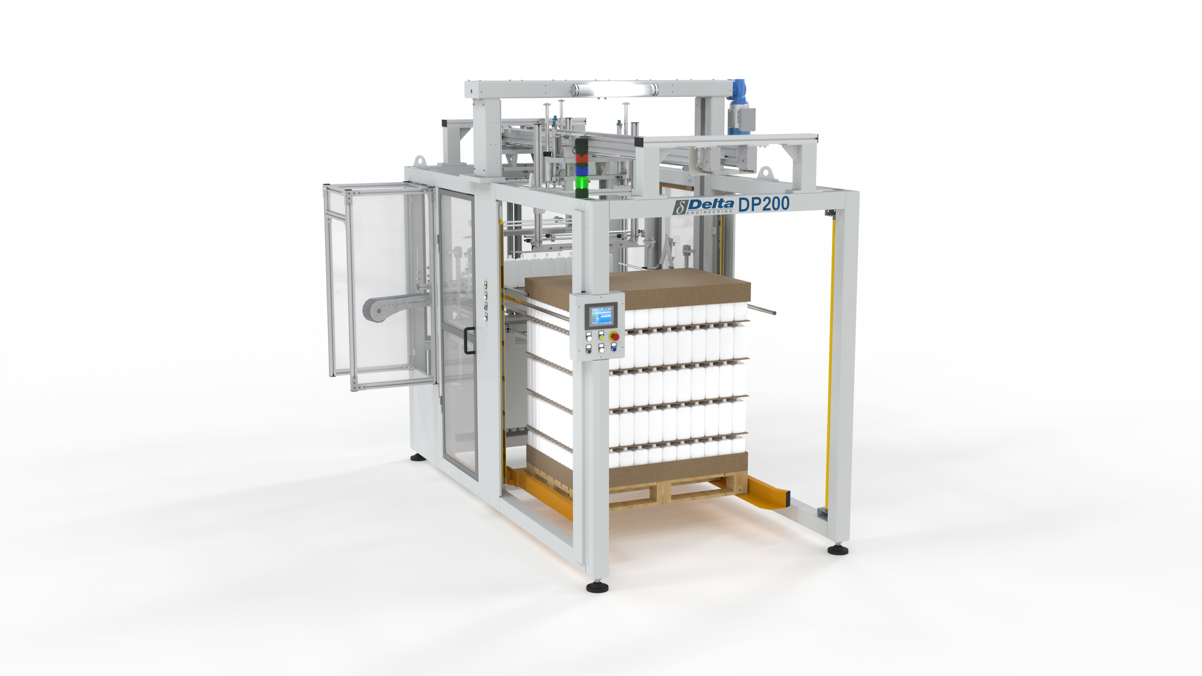 Bottle palletizer DP200 semi-automatic - Packs empty bottles in trays, etc.